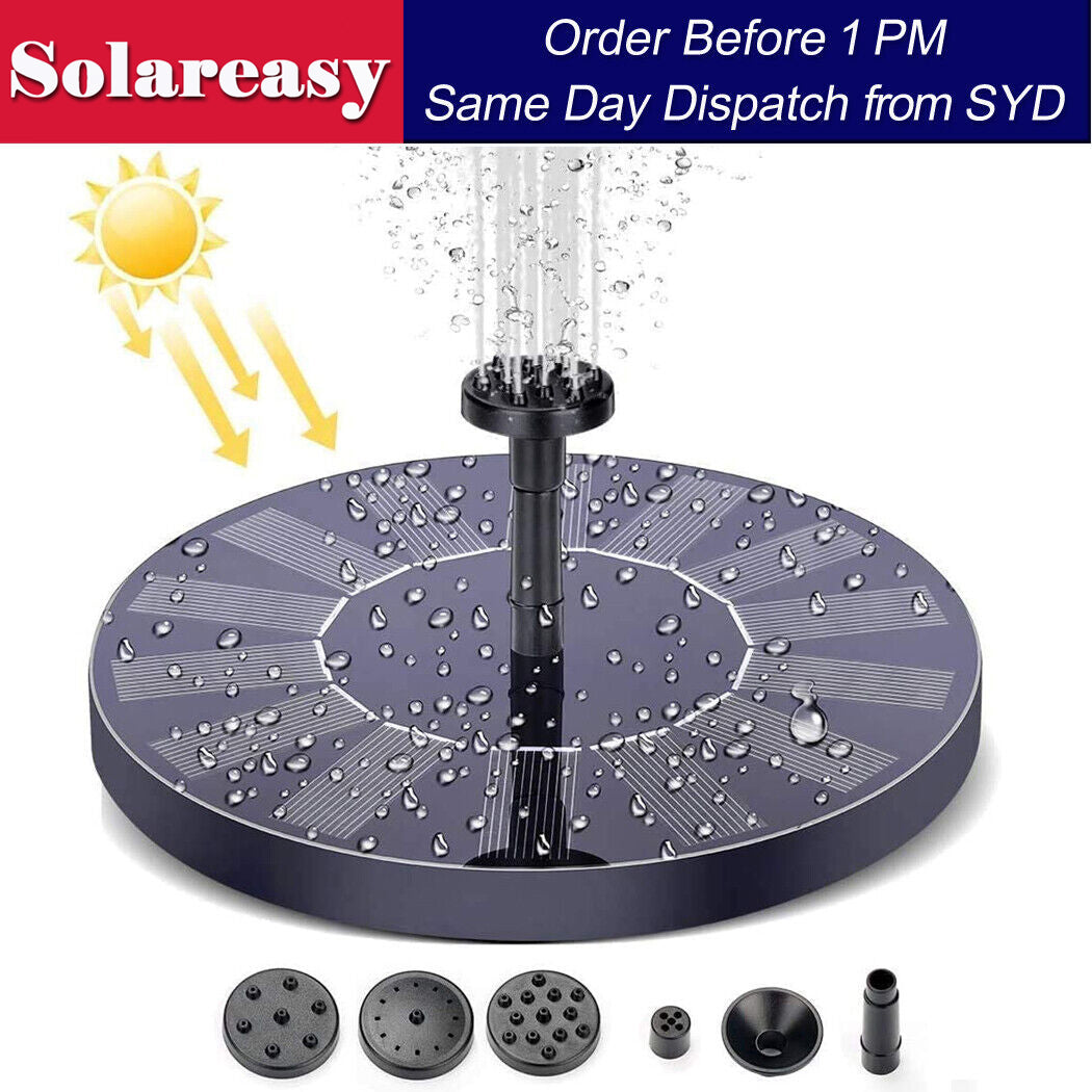 Floating Solar fountain Watering Submersible Pump Pond Pool Garden Aqu ...
